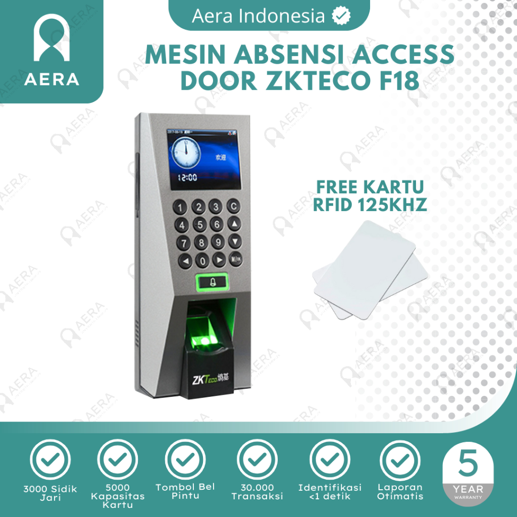 Jual Mesin Absensi Fingerprint dan Access Door ZKTeco F18 RFID Proxy ...