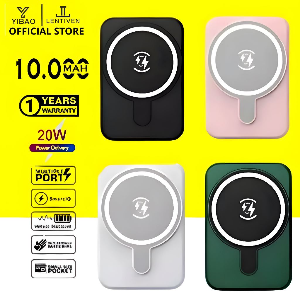 Jual YIBAO LENTIVEN Powerbank 10000 mAh Mini Fast Charging Wireless ...