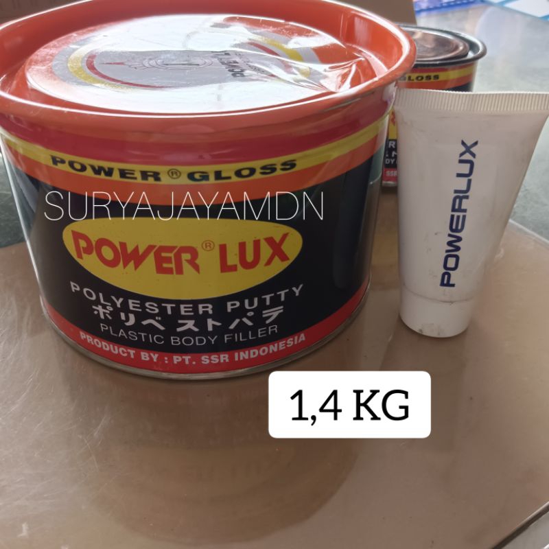 Jual DEMPUL PLASTIK 1,4 KG POWER LUX + RESIN HARDENER | Shopee Indonesia