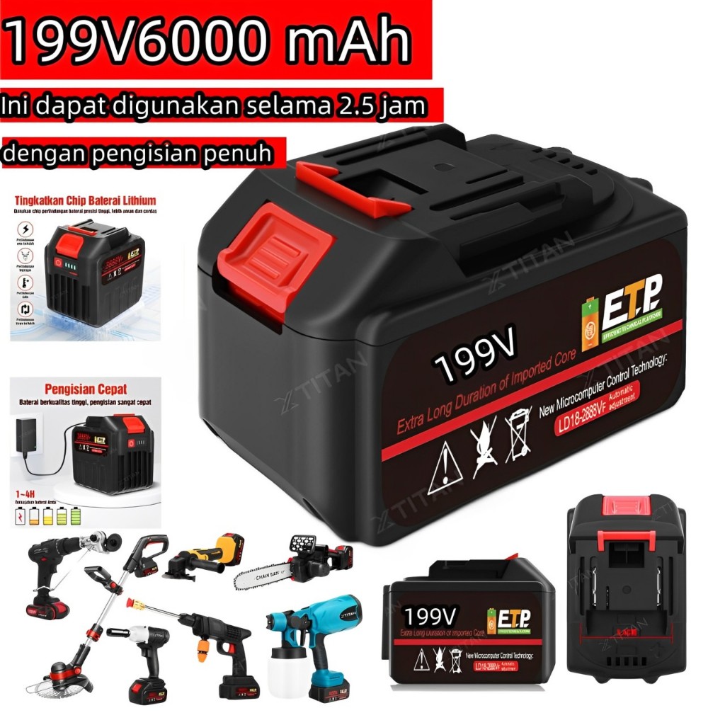Jual 199Vf 6000mAh Baterai Li-ion Bor Baterai Tangan alat-alat Listrik Makita Alat Bor Isi Ulang ...