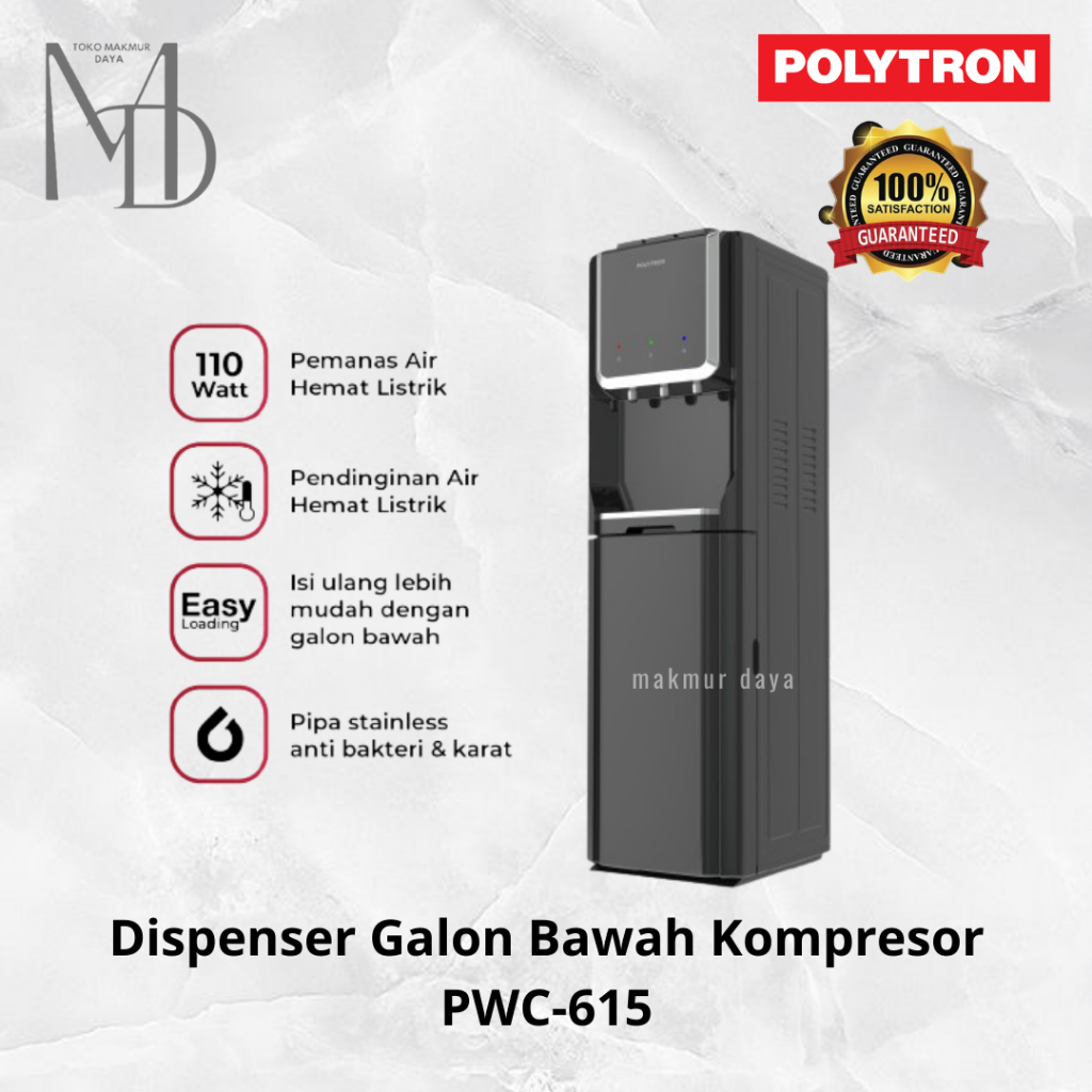 Jual Dispenser Galon Bawah Kompresor Polytron PWC 615 / PWC615 / PWC ...