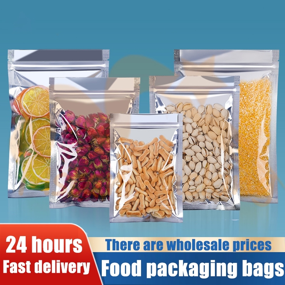 Jual 100PCS STANDING POUCH SILVER ALUMUNIUM FOIL ZIPLOCK ECER SATUAN ...