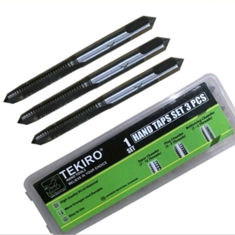Jual TEKIRO hand taps set 3pcs M3/M4/M5/M6/M8/M10/M12/M14 ORI (HARGA ...