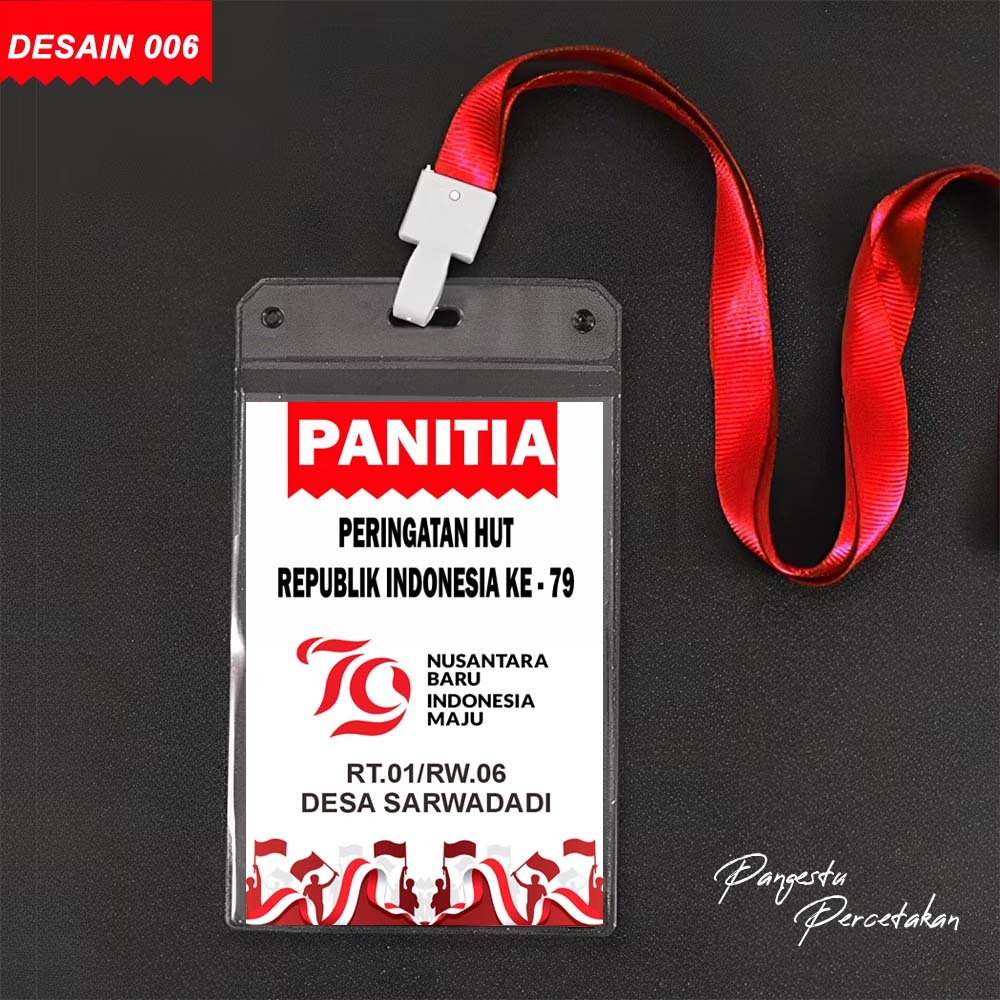 Jual Name Tag Panitia Ukuran 8x12cm Plastik+Tali, Id Card Panitia 17 ...