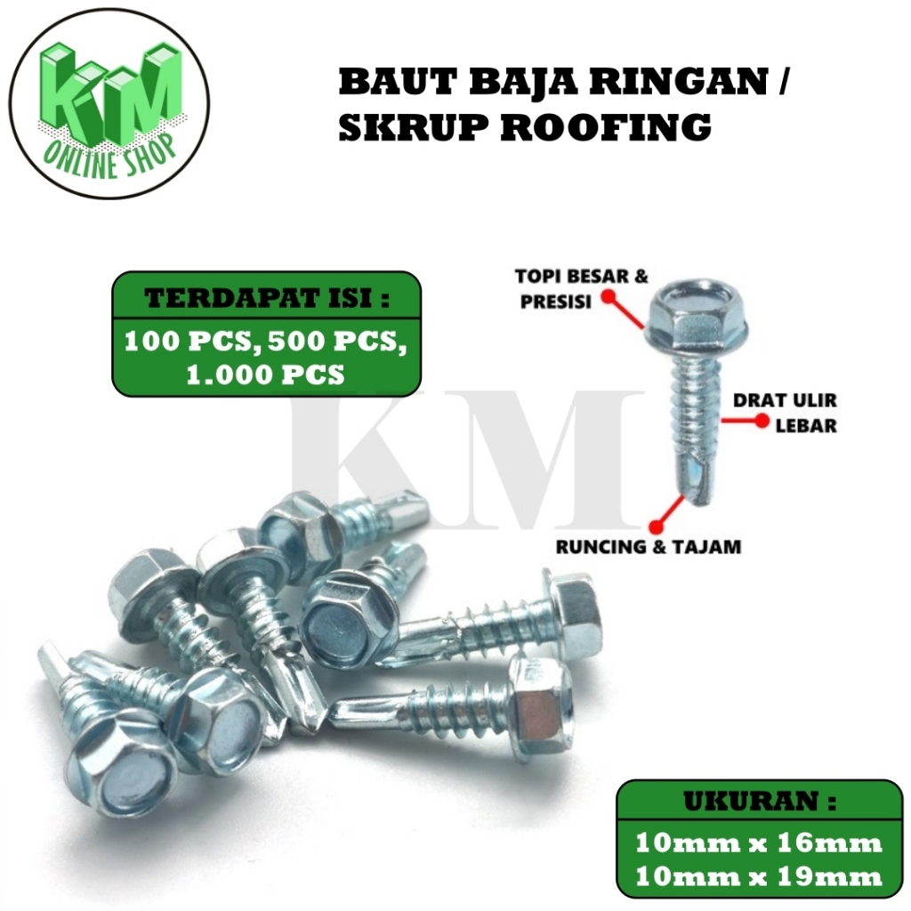 Jual Baut baja ringan Skrup Baja Ringan Canal Roofing Sekrup paku ...