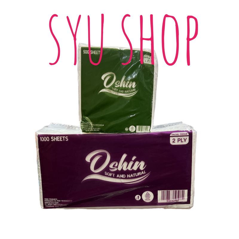 Jual oshin facial tissue tisue tisu soft and natural premum 500 1000 ...