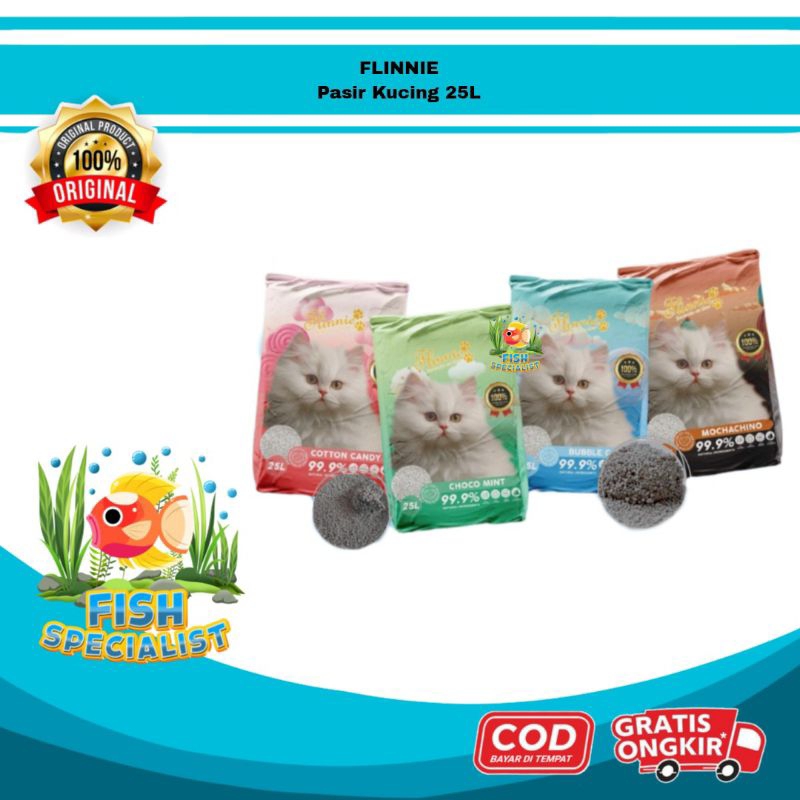 Jual INSTANT PASIR KUCING FLINNIE 25L Gumpal Wangi Murah Bentonite Cat ...
