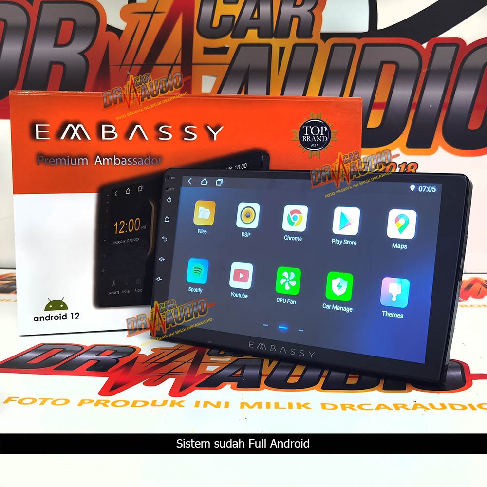 Jual Head Unit Android 9 Inch Embassy RAM 4GB Internal 64GB Double Din ...