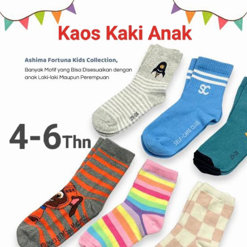 Jual KK34 KAOS Kaki Anak Paud TK Ashima Panjang Motif / Kaos Kaki Kids ...