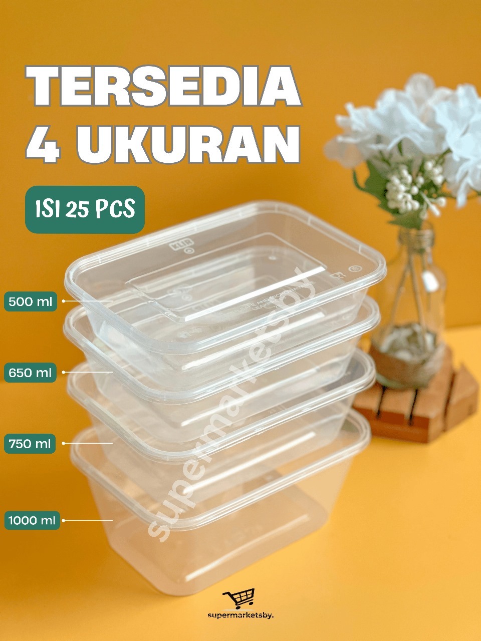 Jual [THINWALL KLIR] Thinwall Kotak Makan Persegi Panjang 500, 650, 750, 1000 ml | Shopee Indonesia