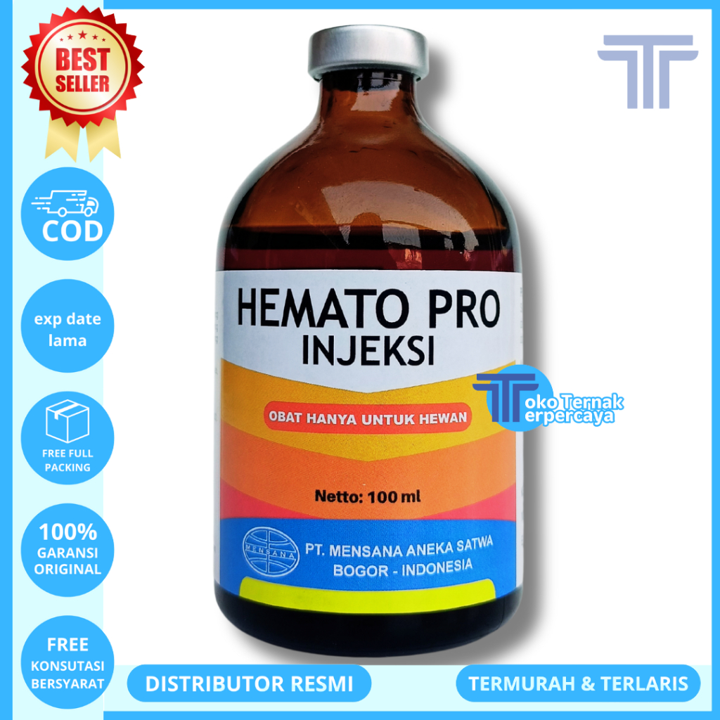 Jual HEMATO PRO INJ 100ML - Vitamin Penguat Otot & Stamina Hewan Sapi ...