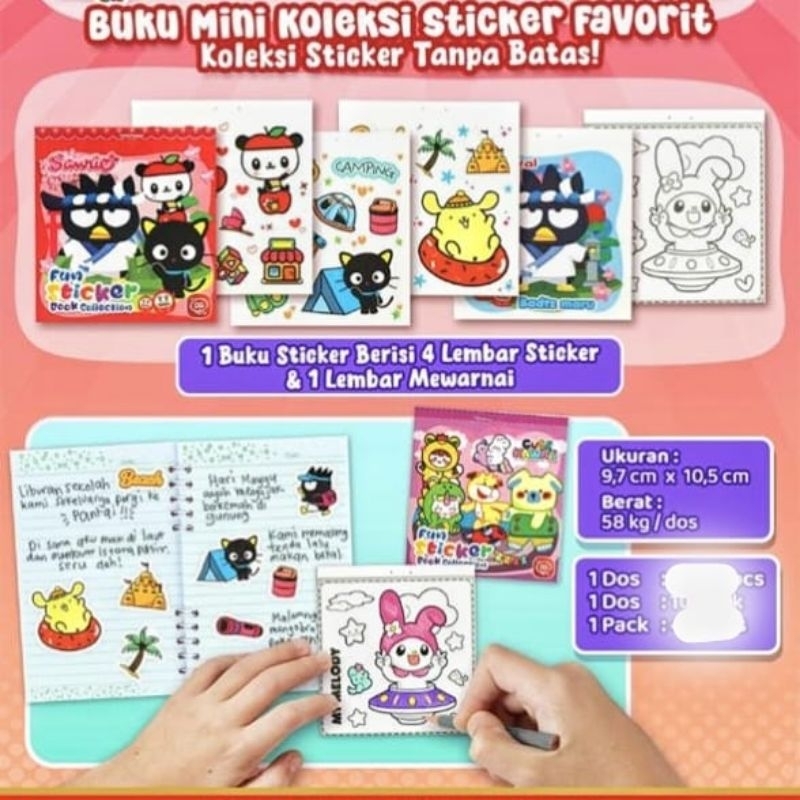 Jual STIKER MEWARNA CUTE MOMO SANRIO & FRIENDS ((1 sachet isi 4 lembar ...