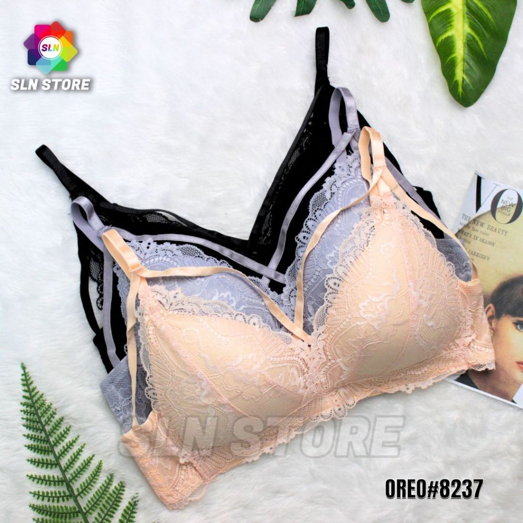 Jual SLN - BRA PEREMPUAN PUSH UP MOTIF BRUKAT BH WANITA KAIT 3 SUPERSOFT - 8237 | Shopee Indonesia