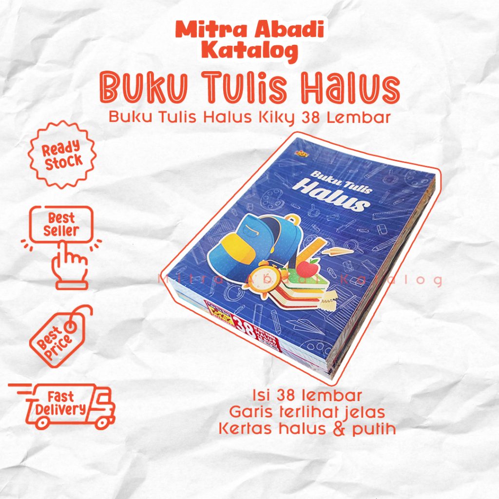 Jual (1 PACK ISI 10 PCS) BUKU TULIS HALUS KIKY / 38 LEMBAR MOTIF RANDOM ...