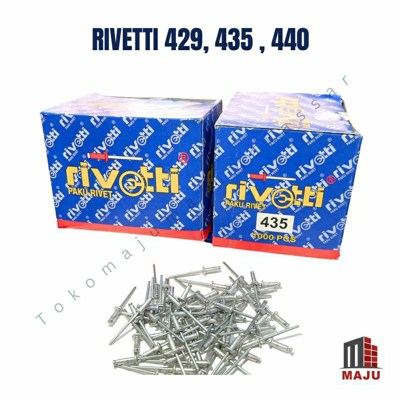 Jual [1 box] Paku Rivet 429 435 440 RIVETTI isi 1,000 pcs | Shopee ...