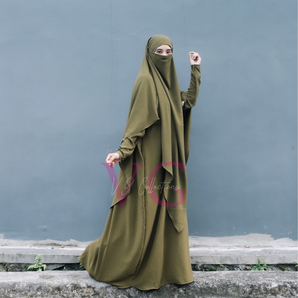 Jual Baju Gamis Abaya Set French Khimar Inara Part 2 Jilbab Turki Arab ...