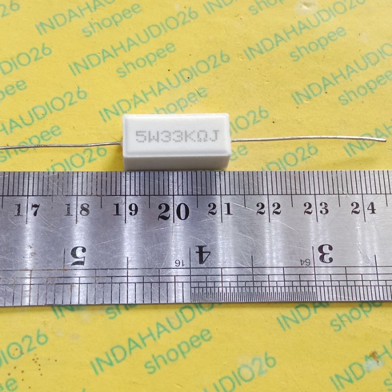 Jual TAIWAN 33K 5W resistor 33 kilo ohm KAKI TEBAL LEMAS TEMBAGA 5 watt 5watt kapur 5 w 33 k ...