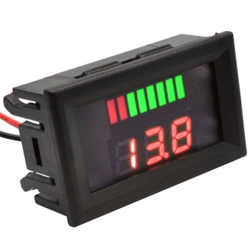 Jual Dual Display Battery Level & Voltmeter Progress Bar Baterai Aki - Bar + VoltMeter | Shopee ...