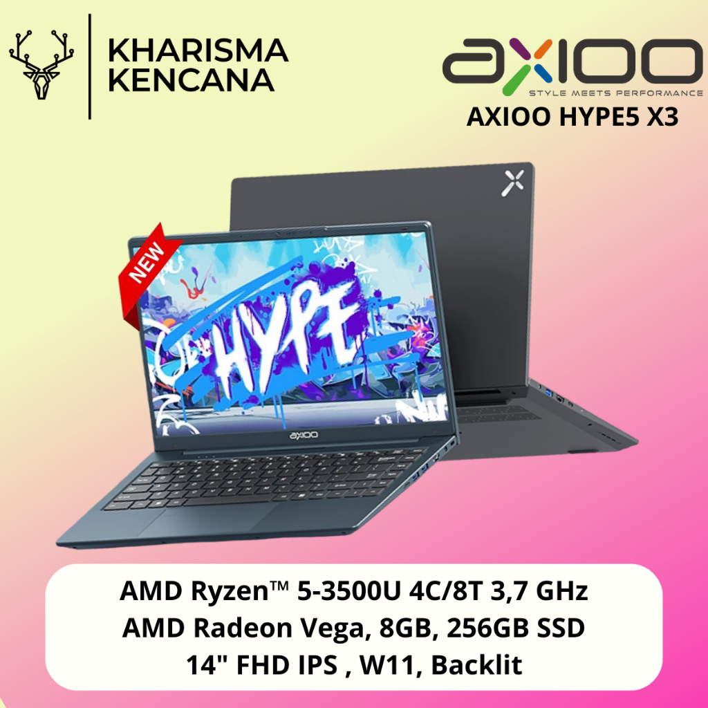 Jual AXIOO HYPE 5 AMD X3 RYZEN 5 3500U 8GB 256GB 14" FHD IPS W11 ...