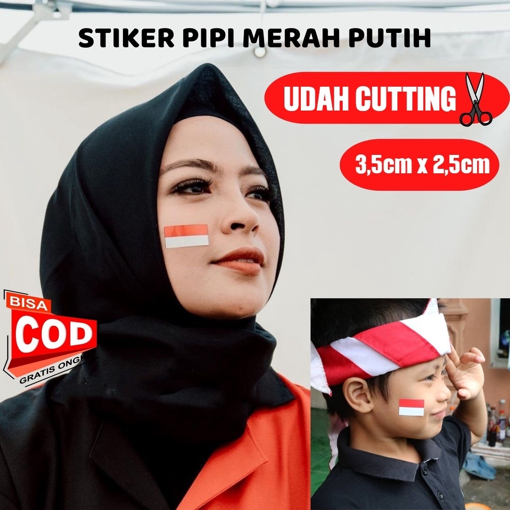 Jual Sticker Pipi Bendera Tempelan Merah Putih Stiker 17 Agustus ...