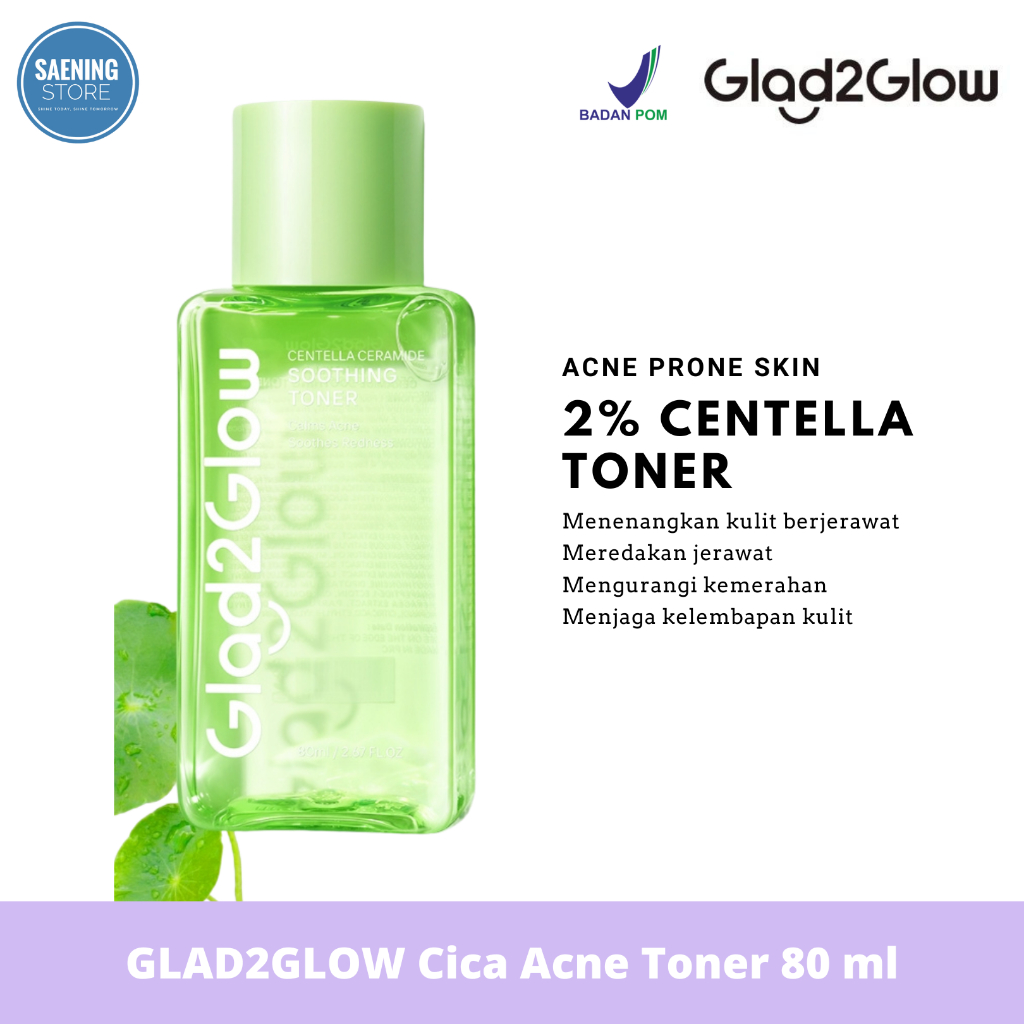 Jual Glad2Glow 2% Centella Ceramide Super Soothing Acne Toner | Calms ...