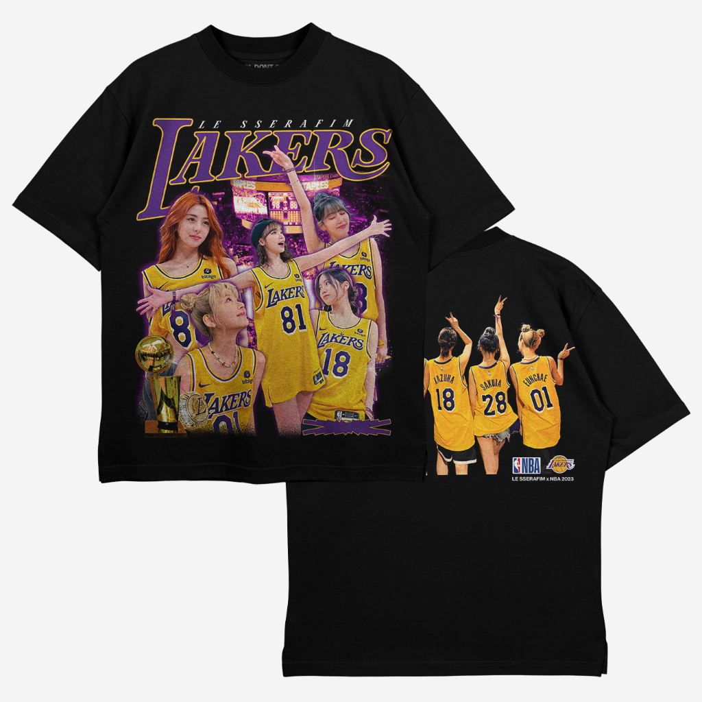 Jual IDOLDC Oversize Tee Le Sserafim x Lakers | Shopee Indonesia