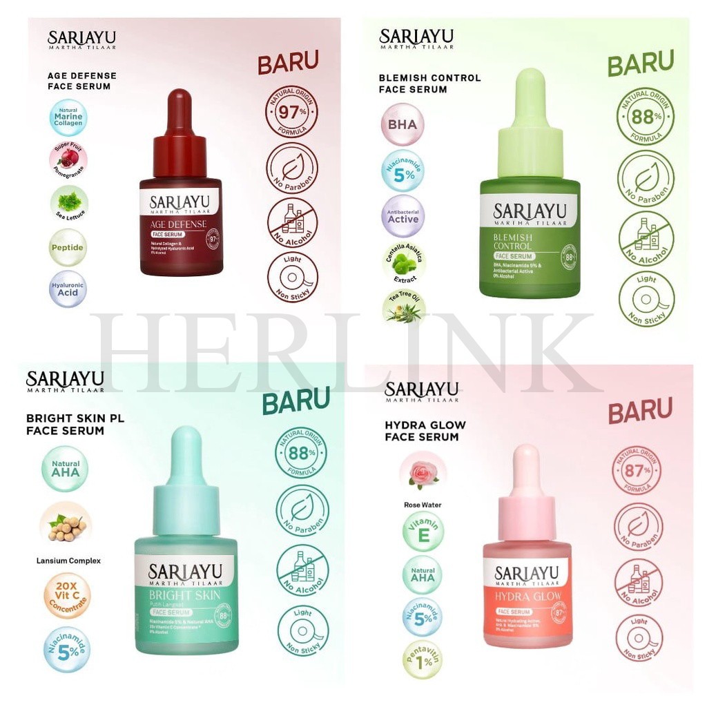 Jual SARIAYU Face Serum 20 ml | Age Defense | Blemish Control | Bright Skin Putih Langsat ...