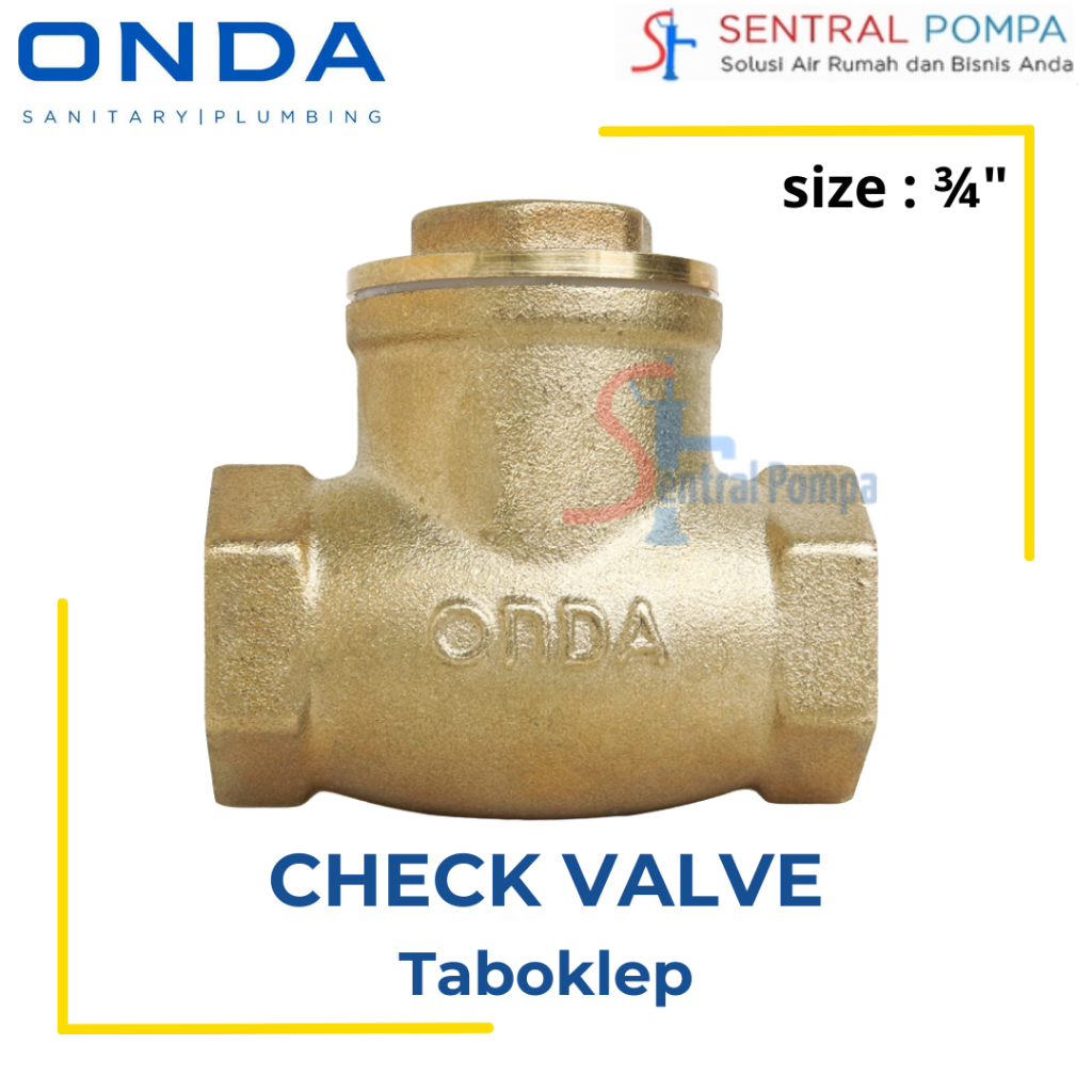 Jual Check Valve / Klep Tabok uk 3/4" Onda | Sentral Pompa | Shopee ...