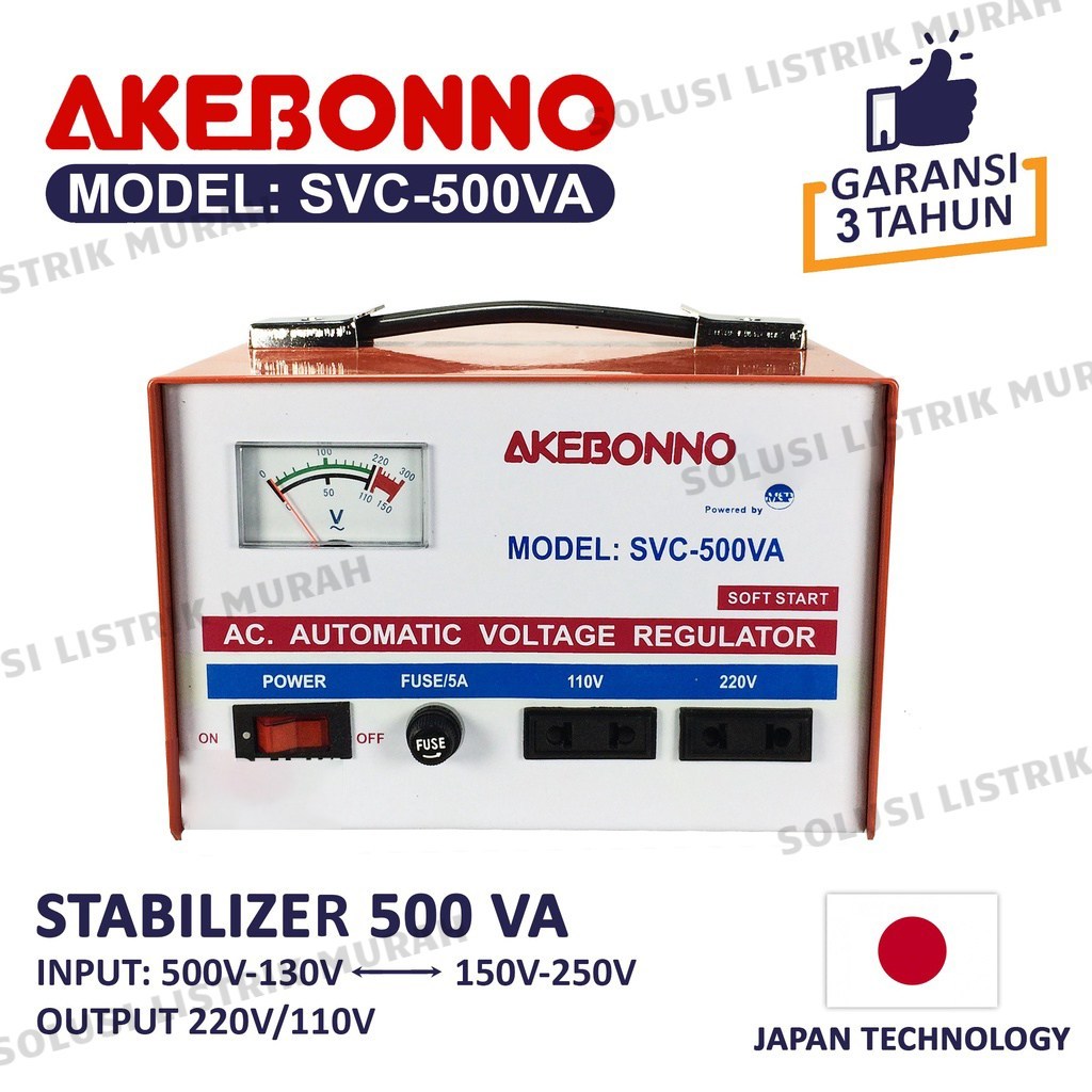 Jual Stabilizer Akebonno 500VA Stavolt Listrik Stabiliser SVC 500N 500 ...