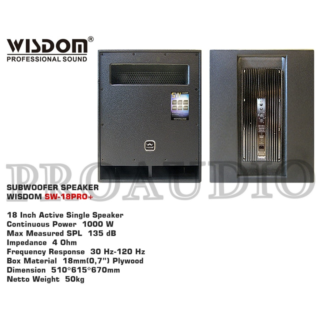 Jual Subwoofer Aktif WISDOM 18 Inch SW 18 PRO ORIGINAL SUBWOOFER AKTIF ...