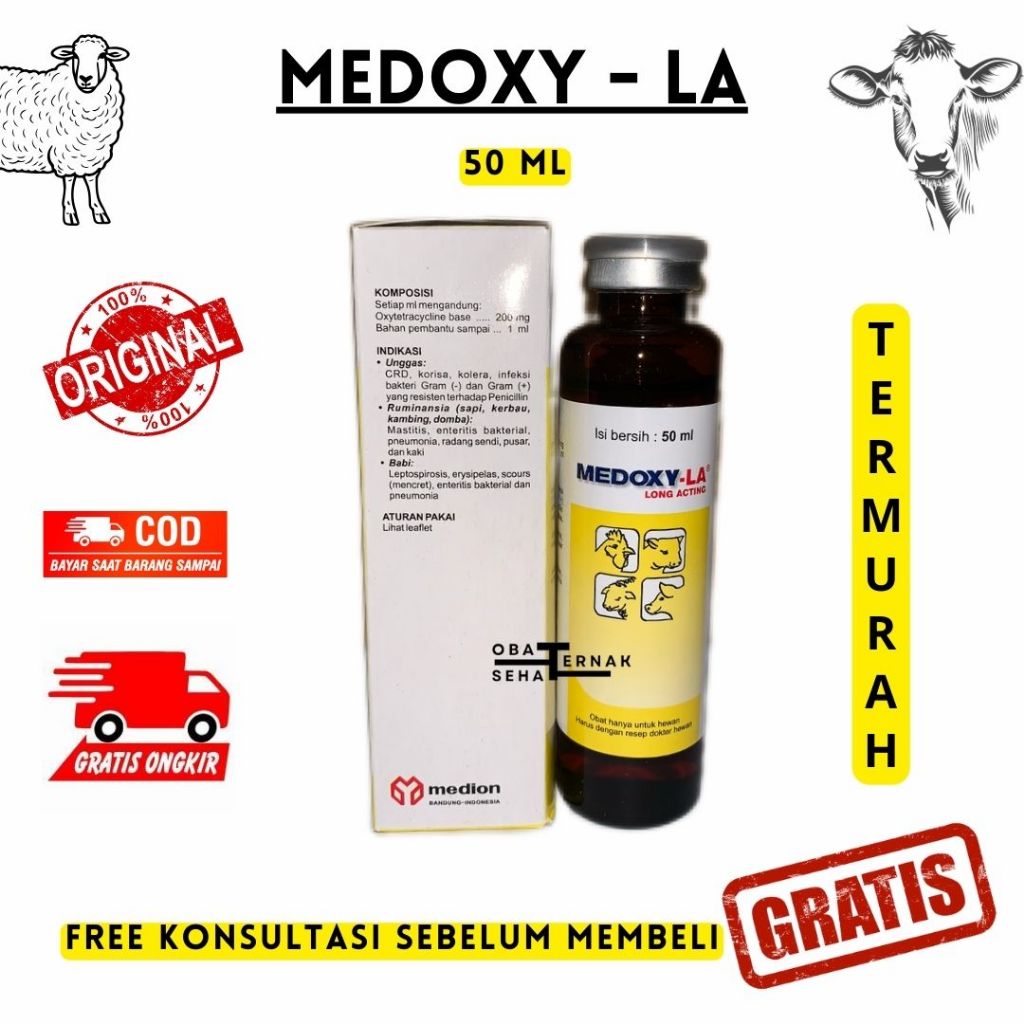 Jual MEDOXY LA 50 ml, Antibiotik ternak Spektrum Luas MEDION | Shopee ...