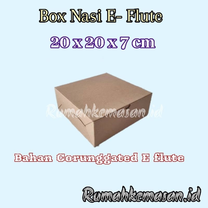 Jual [PEMBELIAN KELIPATAN PER 10] (20 X 20) Box Nasi E-FLUTE Coklat ...