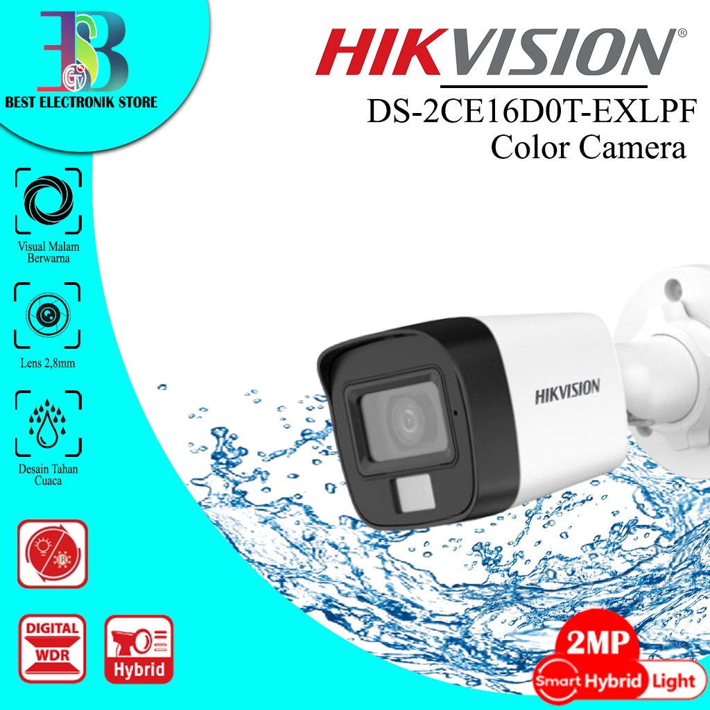 Jual HIK DS-2CE16D0T-EXLPF (2MP Smart Hybrid Light Fixed Mini Bullet Camera) | Shopee Indonesia