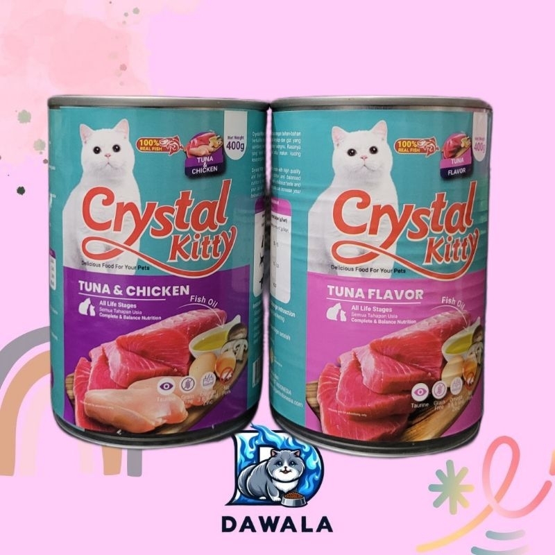 Jual Crystal Kitty kaleng Tuna Flavor & Tuna Chicken 400 gram | Shopee ...
