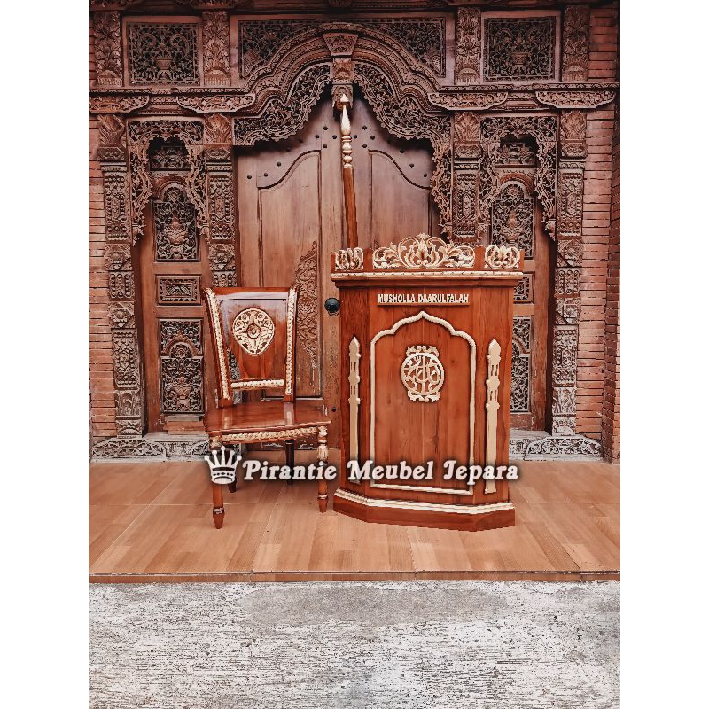 Jual mimbar podium masjid musholla mimbar jati mimbar ukir podium ...