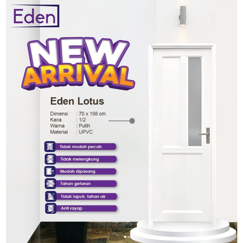 Jual PINTU KAMAR MANDI UPVC DOOR + KUSEN (FREE PACKING KAYU) TINGGAL PASANG ANTI KARAT EDEN ...