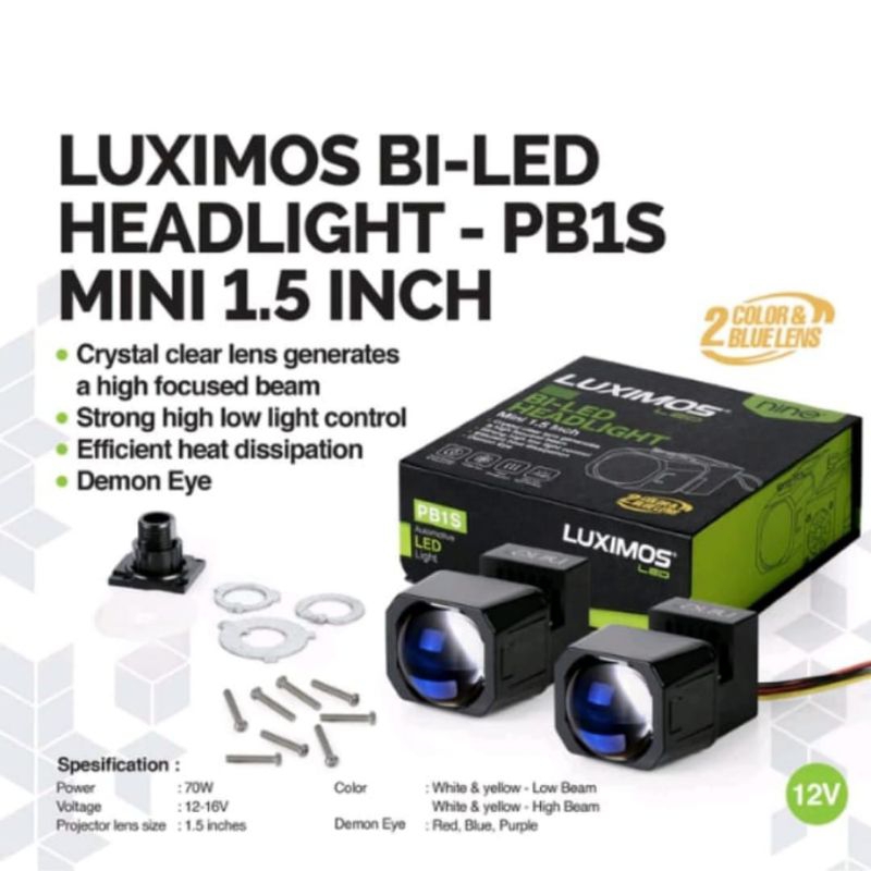 Jual LAMPU ORIGINAL LUXIMOS NINE LAMPU BI-LED MOTOR DAN MOBIL PROJECTOR ...