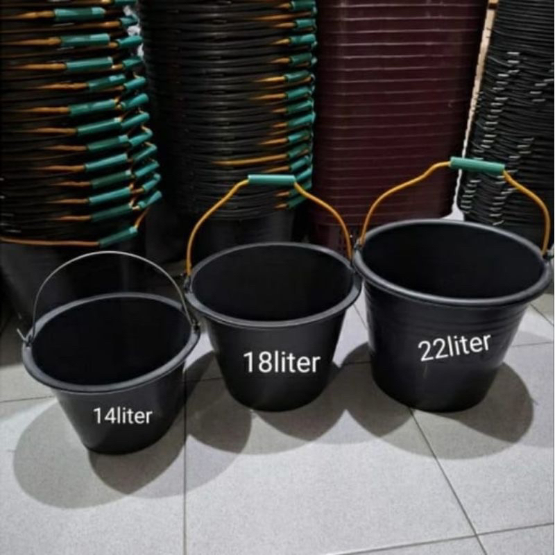 Jual EMBER COR KARET HITAM / TIMBA AIR PLASTIK / EMBER HITAM / EMBER ...