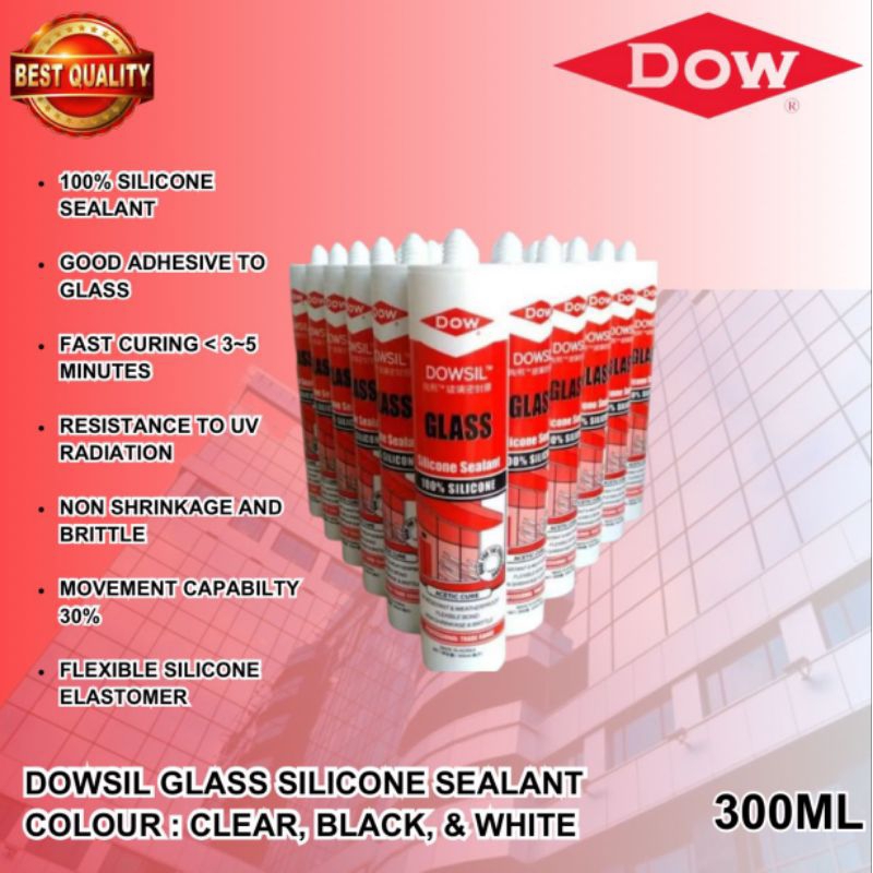 Jual Lem Kaca Silicone Sealant DOWSIL GLASS / DOWSIL ASAM ACETIC | Shopee Indonesia
