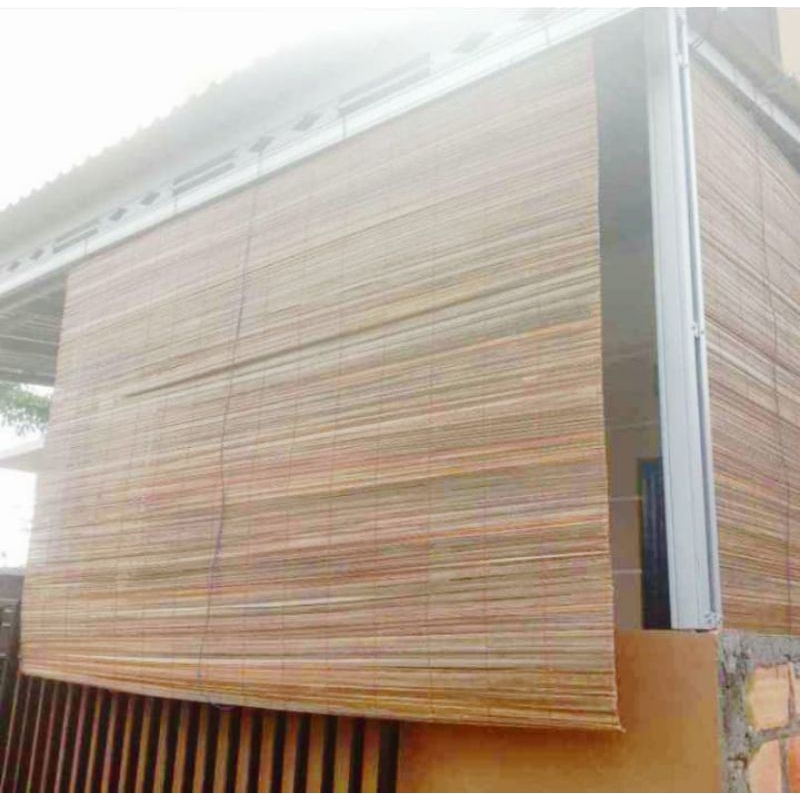 Jual Tirai krey bambu plistur outdoor indoor tabir panas tampias hujan tirai UK 2x2 tirai ...