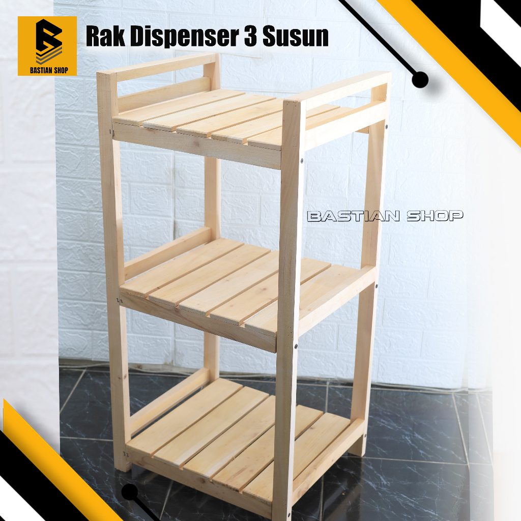 Jual Rak Dispenser Galon 3 susun Rak Galon serbaguna Rak Magiccom kayu ...