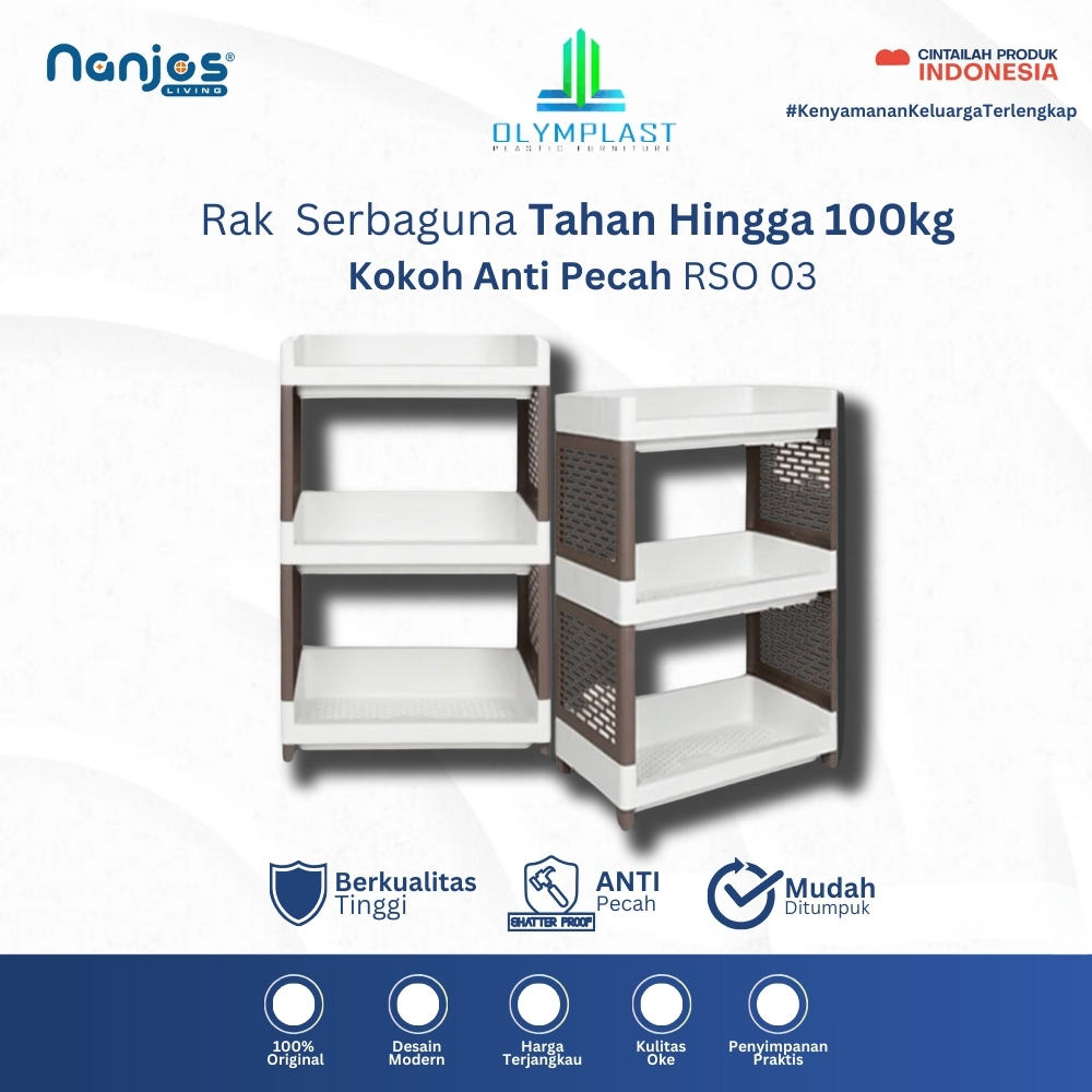 Jual [FREE ONGKIR & BISA COD] Olymplast Rak Dapur Buku Piring Serbaguna Plastik 3 Susun Rso 03 ...