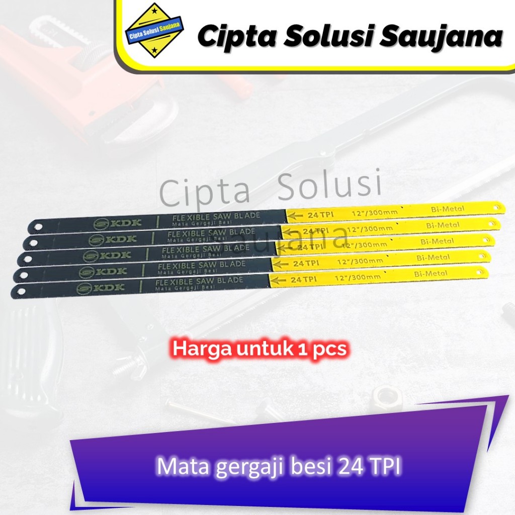 Jual KDK MATA GERGAJI BESI FLEKSIBEL 12" 300mm 24T MATA GRAJI HACKSAW ...