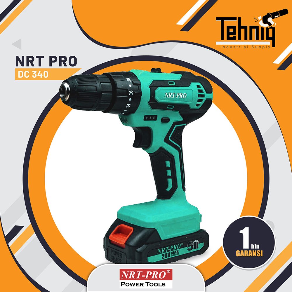 Jual NTR Pro 340+Set DC Mesin Bor Baterai 20V 10MM / NRT-Pro Bor Impact ...