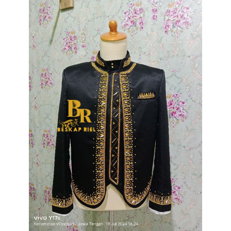 Jual beskap pengantin/beskap jawa/beskap hewes warna hitam | Shopee ...
