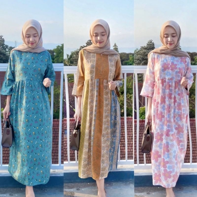 Jual Daster Miranda Midi Dress Miranda Lengan 3/4 Busui friendly ...