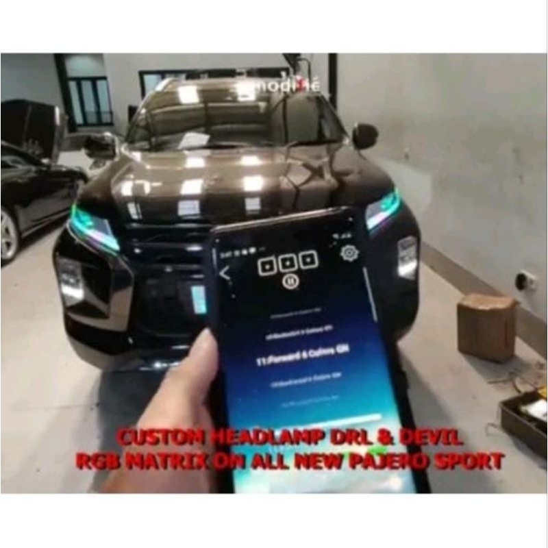 Jual Paketan lengkap Headlamp Custom Devil Alis RGB Proji BILED Pro7 all new Pajero sport ...