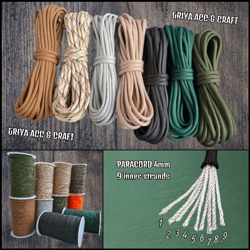 Jual (5~15Meter) Tali Paracord 4mm 9 Core Strands Premium Import ...