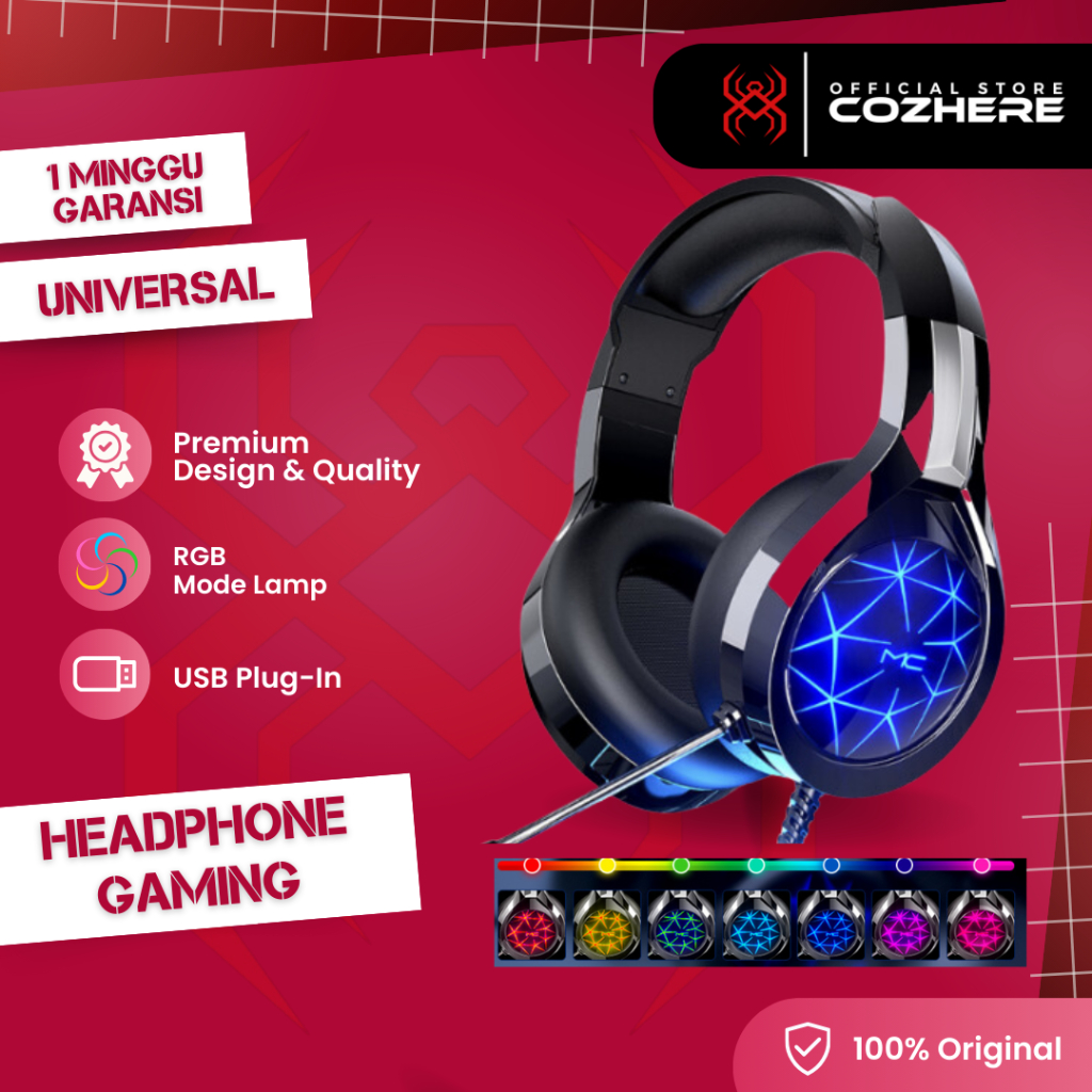 Jual Headphone Gaming Microphone LED Headset Gaming Super Bass For ...