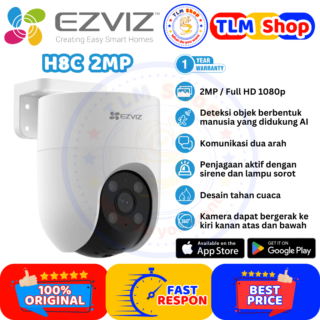 Jual EZVIZ H8C 2MP Smart Home Wifi IP Camera CCTV Outdoor 1080p Pan ...